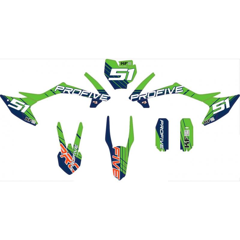 GREEN KF2 PIT BIKE GRAPHICS KIT